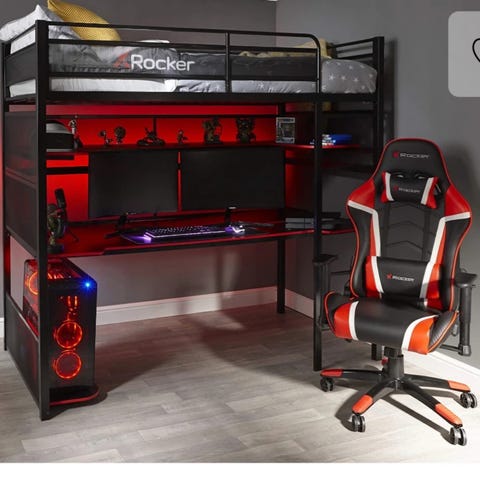 X Rocker gaming seng med gaming pult. Loftseng. | FINN-torget