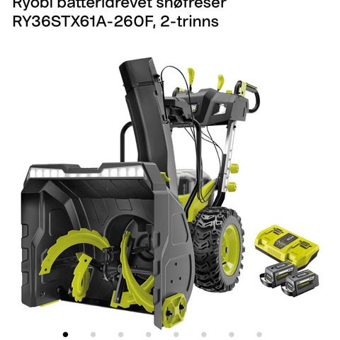 Ryobi 36v max power snøfreser | FINN-torget