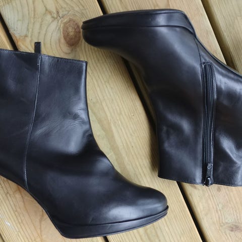 Svarte lakk skinn skoletter, av Peter Kaiser, størrelse 4,5 (37,5 ...