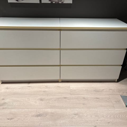 Sort Malm-kommode med 6 skuffer 80x123 cm | FINN-torget