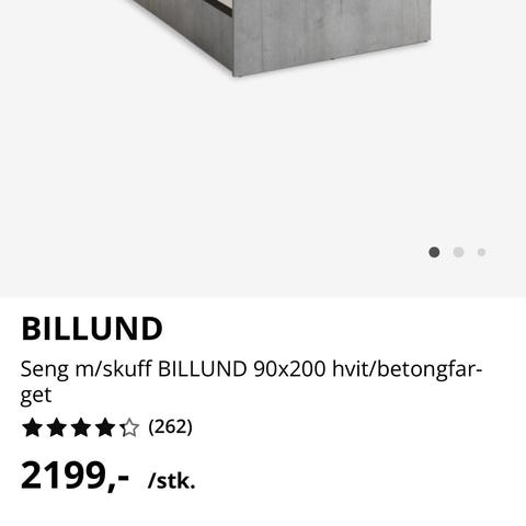Jysk Seng med oppbevaring 90x200 cm grå stoff | FINN-torget