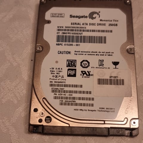 Seagate 2.5" harddisk 250GB – SATA | FINN-torget