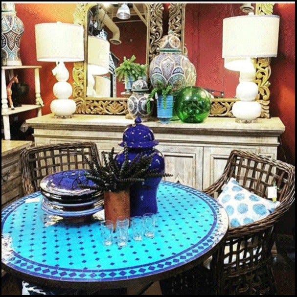 Mosaikkbord. balkongbord, kaffebord, sidebord. Marokkansk interiør ...