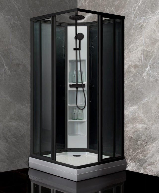 SALG! - Sanipro dusjkabinetter 90x90/100x100/80x80/70x90cm - Sort/Grå/Hvit | FINN-torget