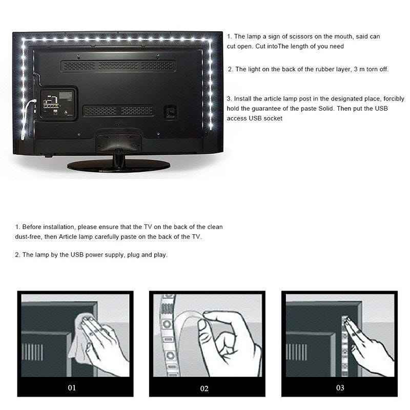 TV Ledlys LED - strips lys bak Gaming Led edlys til PC skjerm monitor ...
