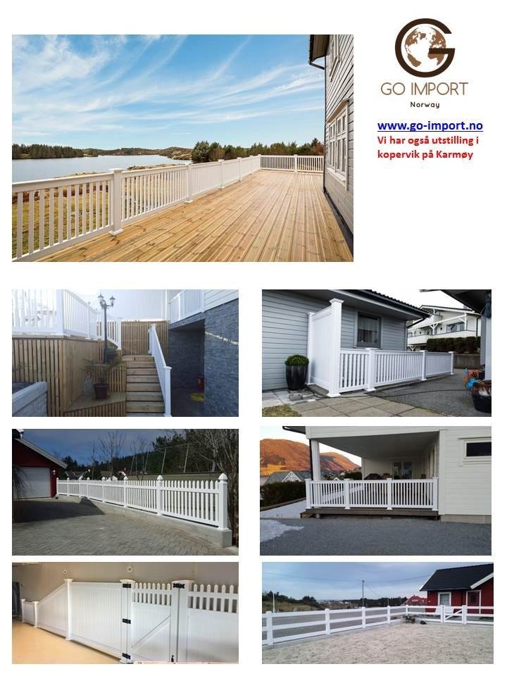 Vedlikeholdsfritt PVC gjerde, rekkverk, levegg, port | FINN torget