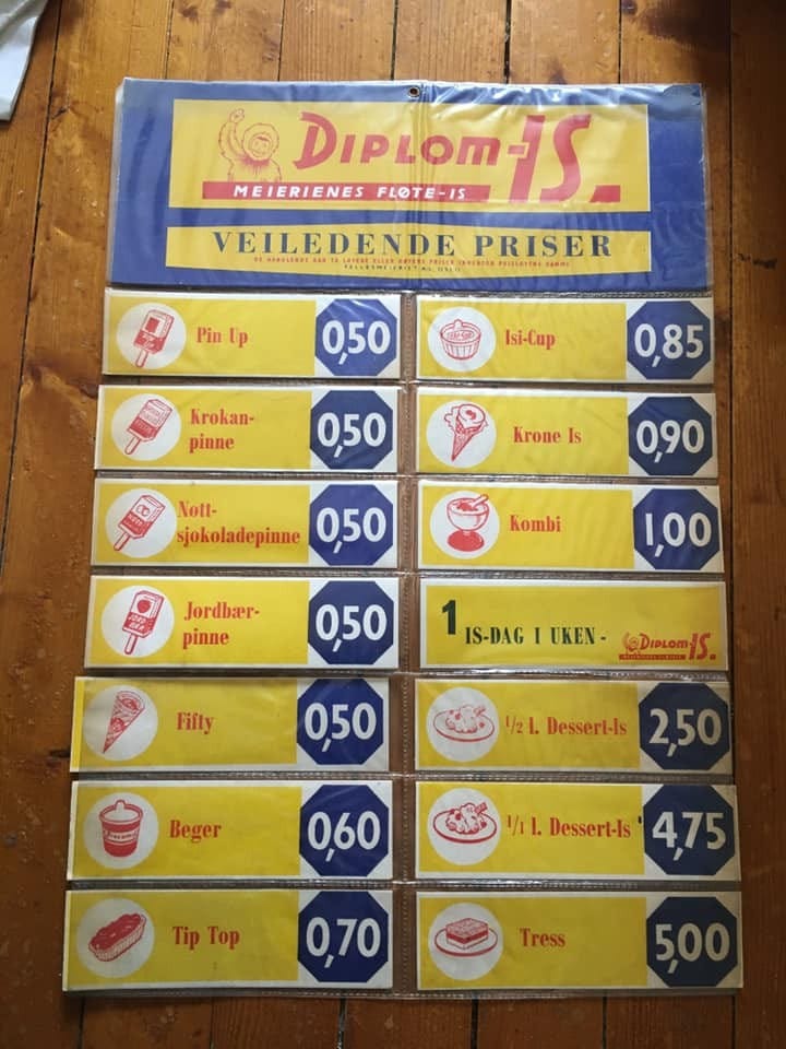 Kjøper alt av Diplom is, Kielland, Lilleborg, Sætre og Freia reklame ...