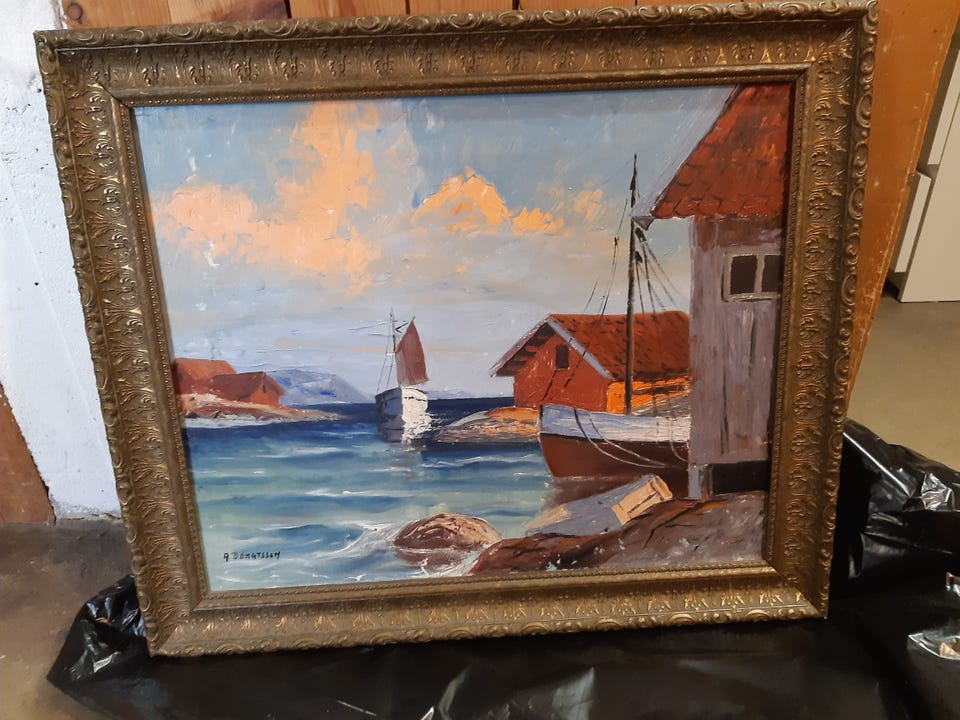 Vakkert oljemaleri jente som plukker blomster | FINN-torget