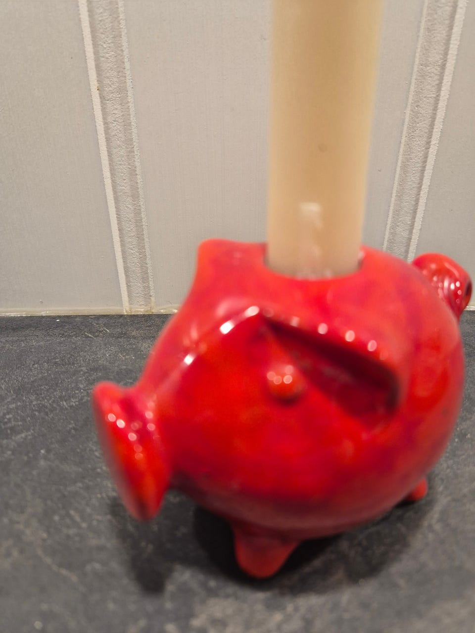 Keramikkgris Håndlagd Lysestake Gris i Keramikk Julgris Julepynt | FINN ...