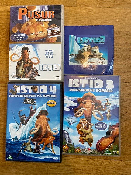 DVD filmer Istid 1-4 gies bort | FINN torget